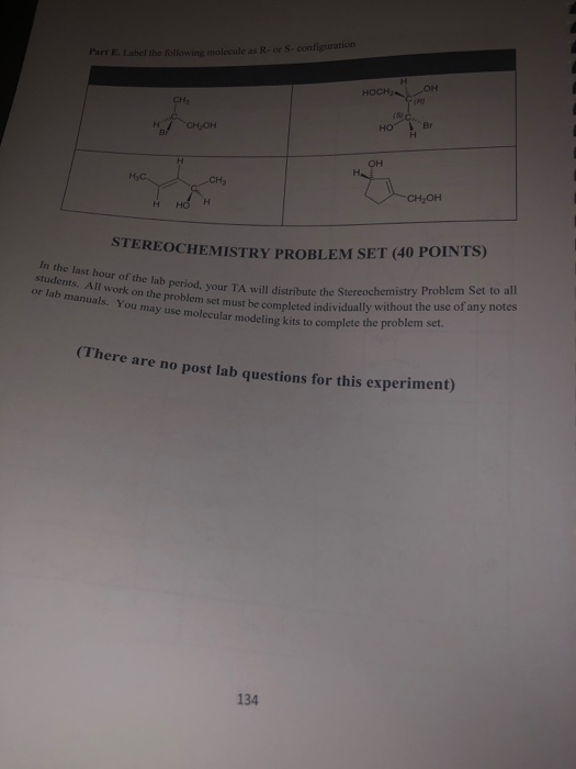 Solved STEREOCHEMISTRY PRACTICE PROBLEM SET Wten try Prof | Chegg.com