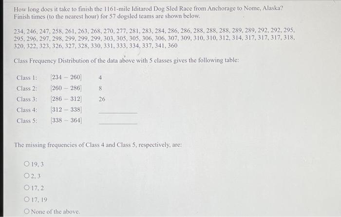 Solved How long does it take to finish the 1161-mile | Chegg.com