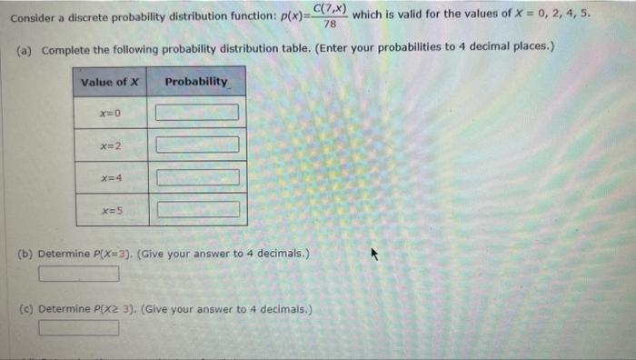 Solved Consider a discrete probability distribution | Chegg.com