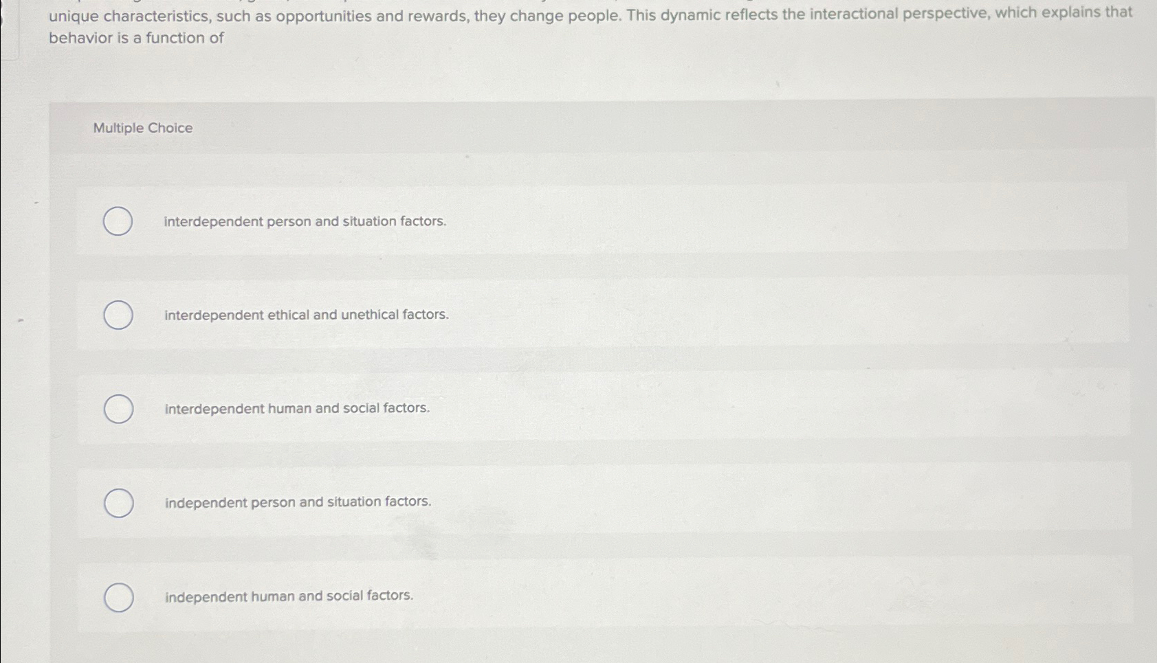 Solved unique characteristics, such as opportunities and | Chegg.com