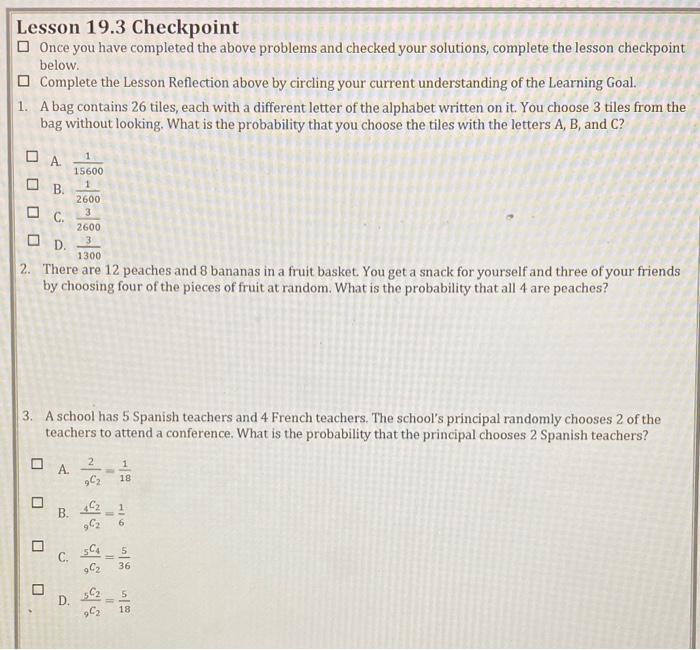 Solved Lesson 19.3 Checkpoint Once you have completed the | Chegg.com
