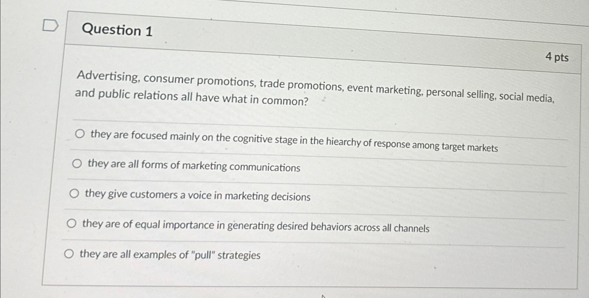 Solved Advertising, consumer promotions, trade promotions, | Chegg.com