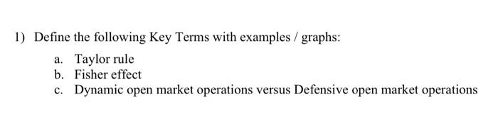 Solved 1) Define the following Key Terms with examples / | Chegg.com