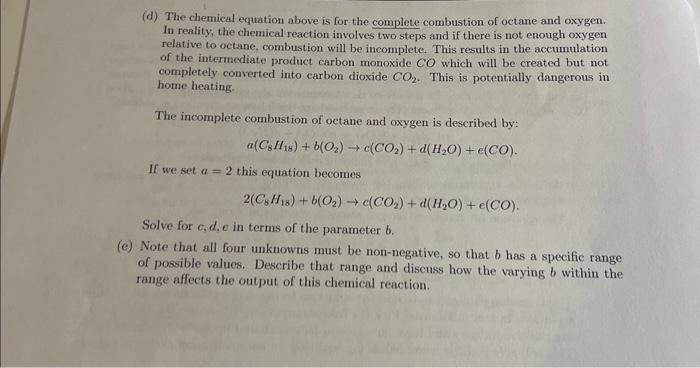 Solved In chemistry we can use a system of linear equations | Chegg.com
