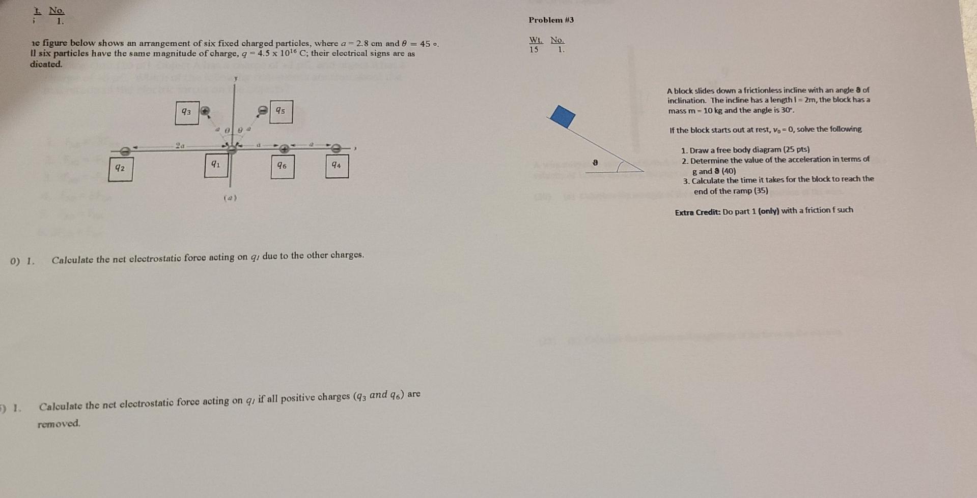 Solved 1e figure below shows an arrangement of six fixed | Chegg.com