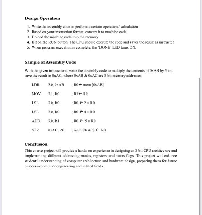 Solved Objectives - Design an 8-bit programmable CPU | Chegg.com