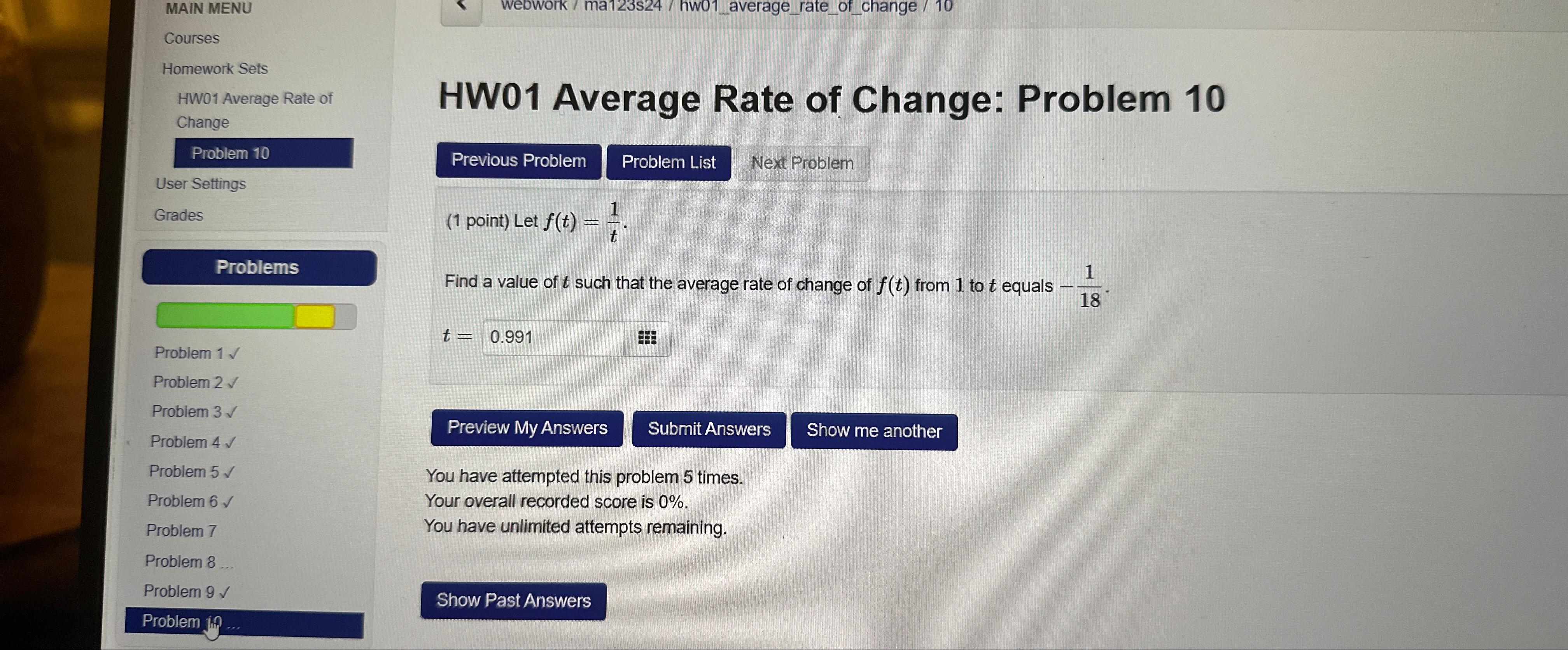 Solved MAIN MENUCoursesHomework SetsHW01 ﻿Average Rate | Chegg.com