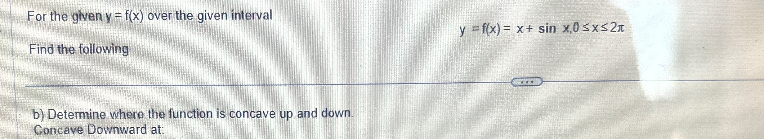 Solved For the given y=f(x) ﻿over the given intervalFind the | Chegg.com