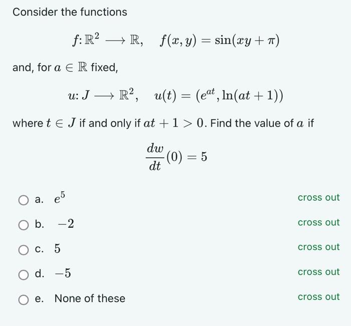 Solved Consider the functions f:R2 R,f(x,y)=sin(xy+π) and, | Chegg.com
