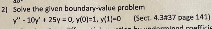 Solved Solve the given boundary-value problem | Chegg.com