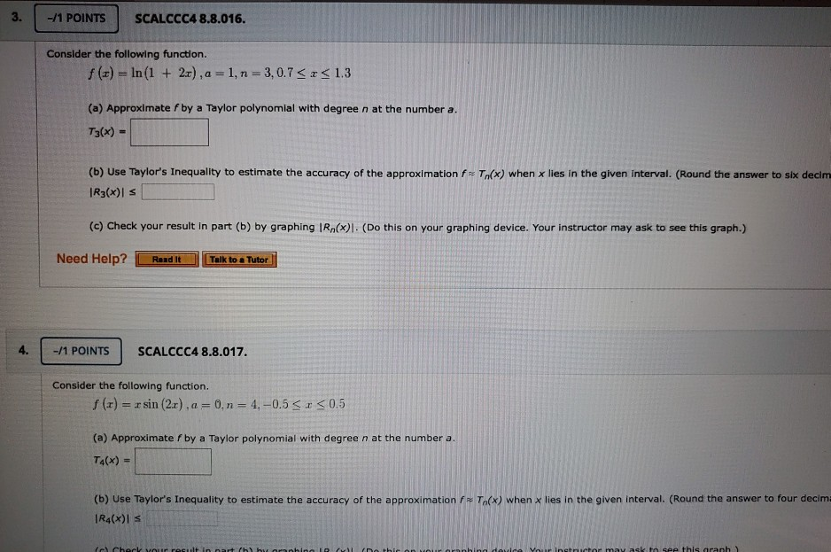 Solved 3. -/1 POINTS SCALCCC4 8.8.016. Consider the | Chegg.com