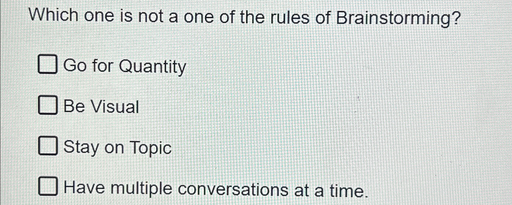 Solved Which one is not a one of the rules of | Chegg.com