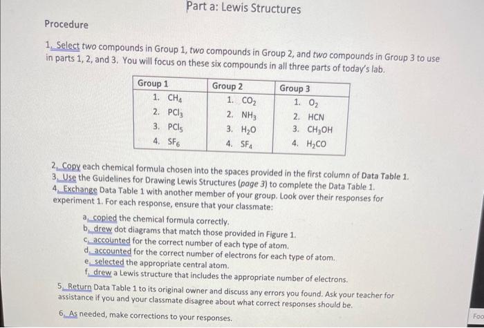Solved 1 Select Two Compounds In Group 1 Two Compounds In
