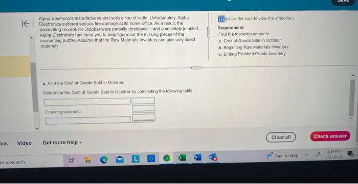 Solved Apha Electronics manufactures and sels a line of | Chegg.com