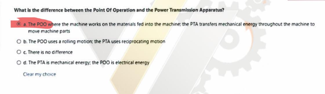 Solved What is the difference between the Point Of Operation | Chegg.com