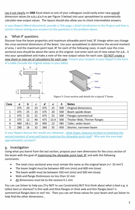 Solved Computer Applications for Engineers Project 1 - Excel | Chegg.com