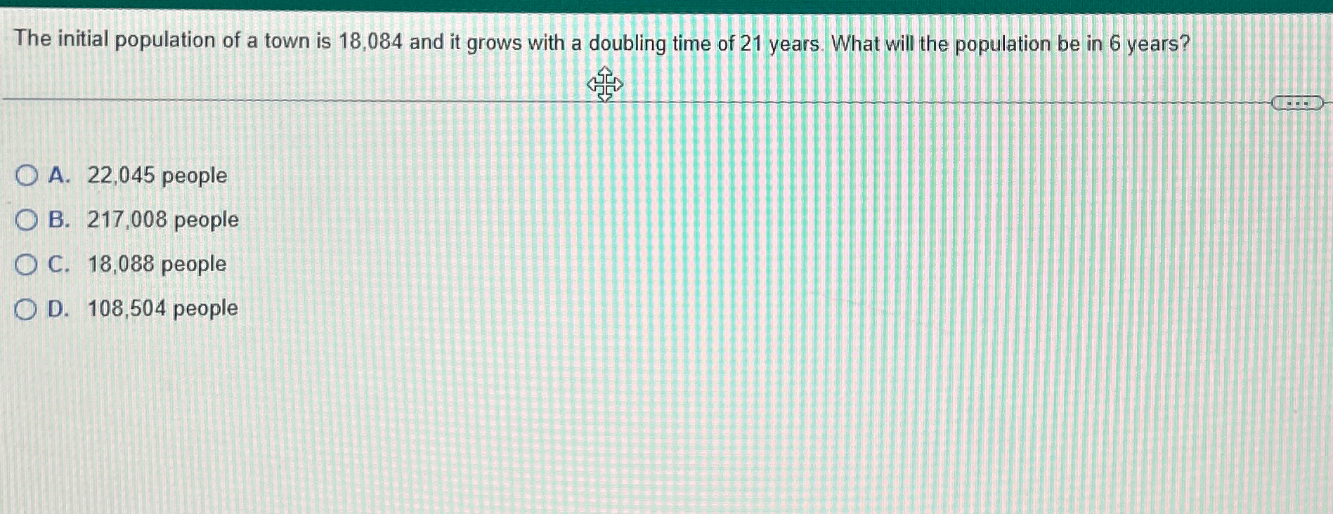 Solved The initial population of a town is 18,084 ﻿and it | Chegg.com