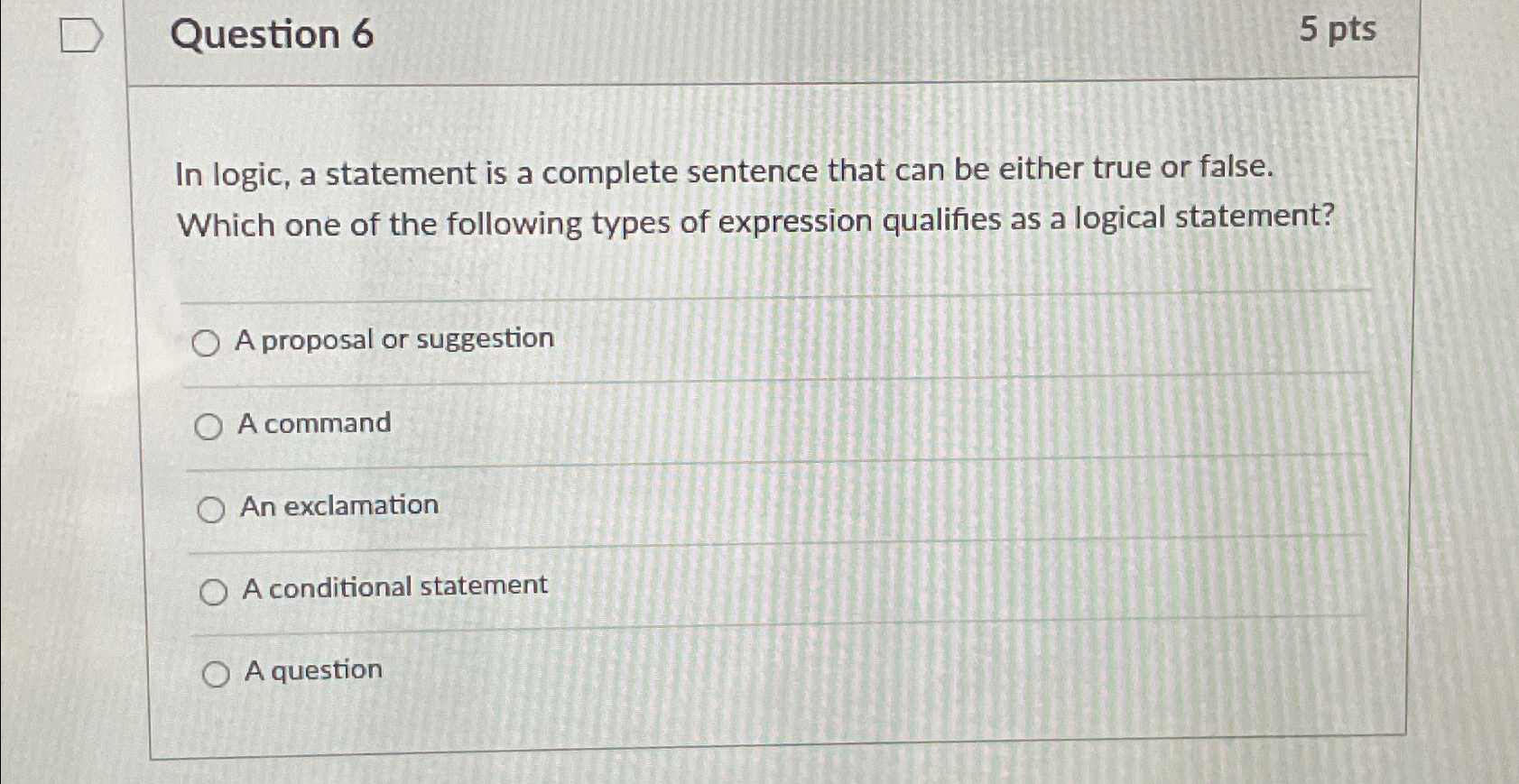 Solved Question 65 ﻿ptsIn logic, a statement is a complete | Chegg.com