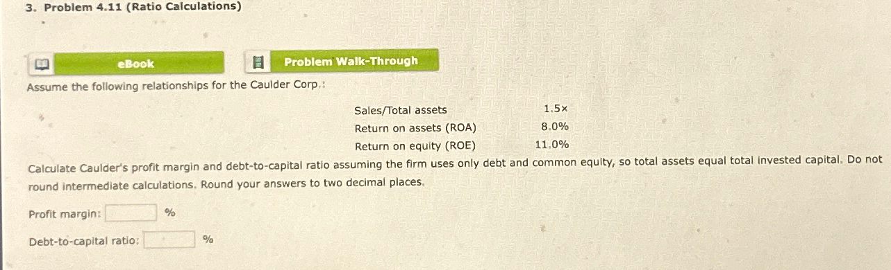 Solved Problem 4.11 (Ratio Calculations)Problem | Chegg.com