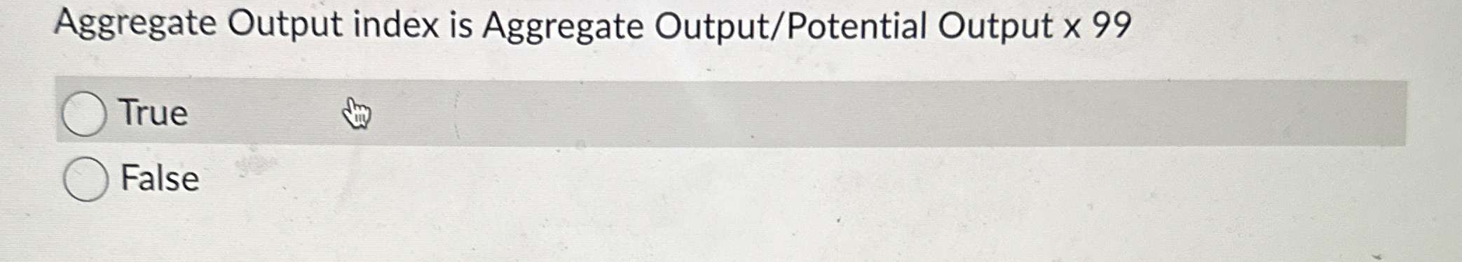Solved Aggregate Output index is Aggregate Output/Potential | Chegg.com