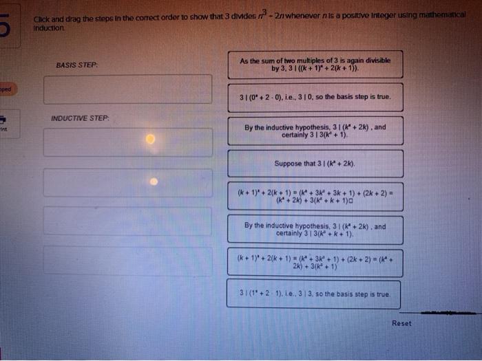 Solved Click and drag the steps in the correct order to show | Chegg.com