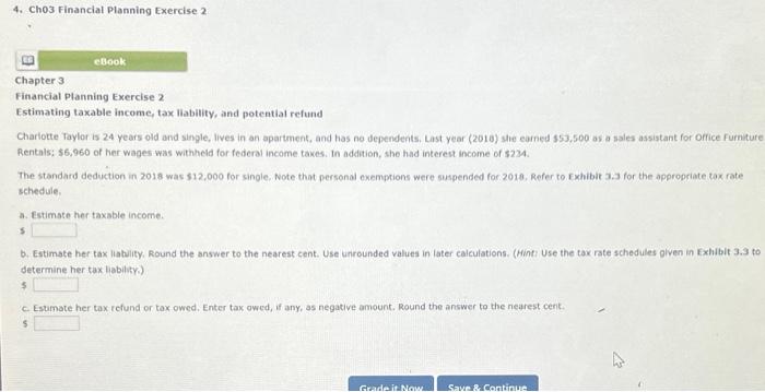 Solved 4. Ch03 Financial Planning Exercise 2 Chapter 3 | Chegg.com