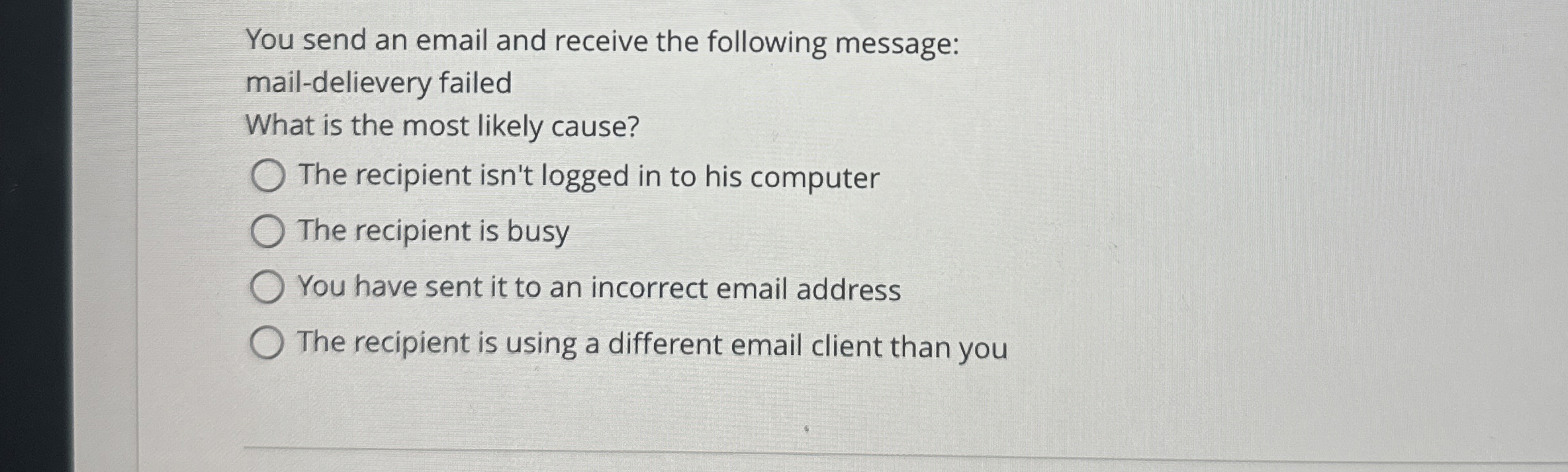 Solved You send an email and receive the following | Chegg.com