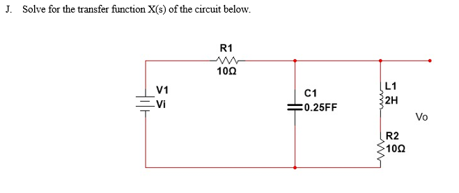 Solved J. ﻿Solve for the transfer function x(s) ﻿of the | Chegg.com