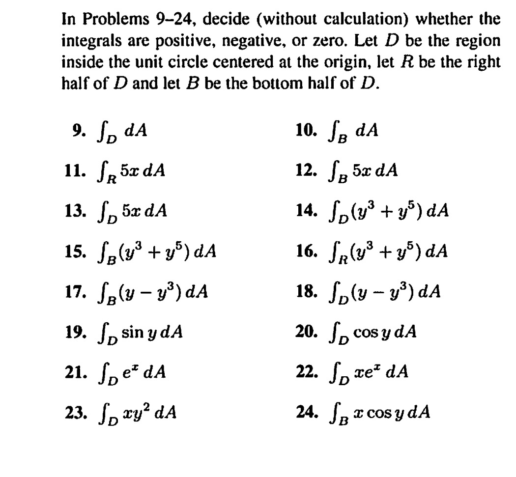 Solved In Problems 9-24, ﻿decide (without calculation) | Chegg.com