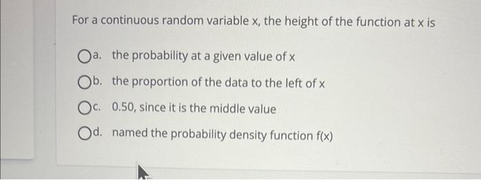[Solved]: For a continuous random variable ( mathrm{x} )