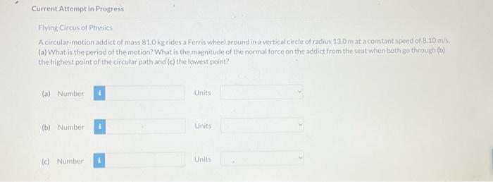 Solved Flying Circus of Physics A circular-motion addict of | Chegg.com