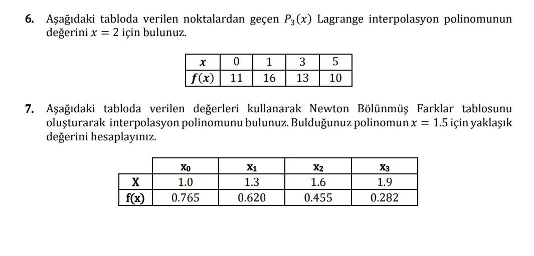 Solved 6.Find the value of the Lagrange interpolation | Chegg.com