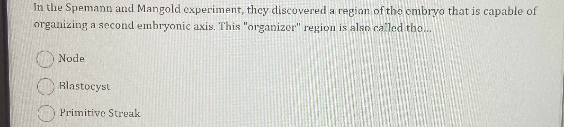 Solved In the Spemann and Mangold experiment, they | Chegg.com