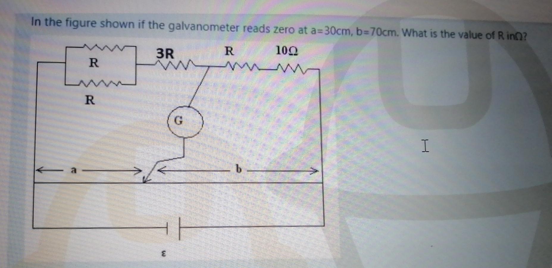 Solved In the figure shown if the galvanometer reads zero at | Chegg.com