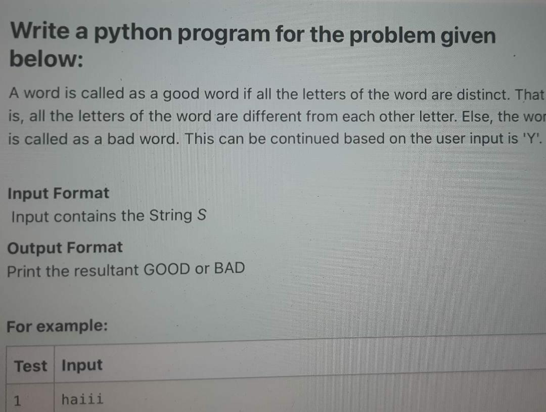 Solved Write a python program for the problem given below: A | Chegg.com