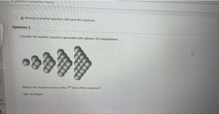 Solved Consider the number sequence generated with spheres | Chegg.com