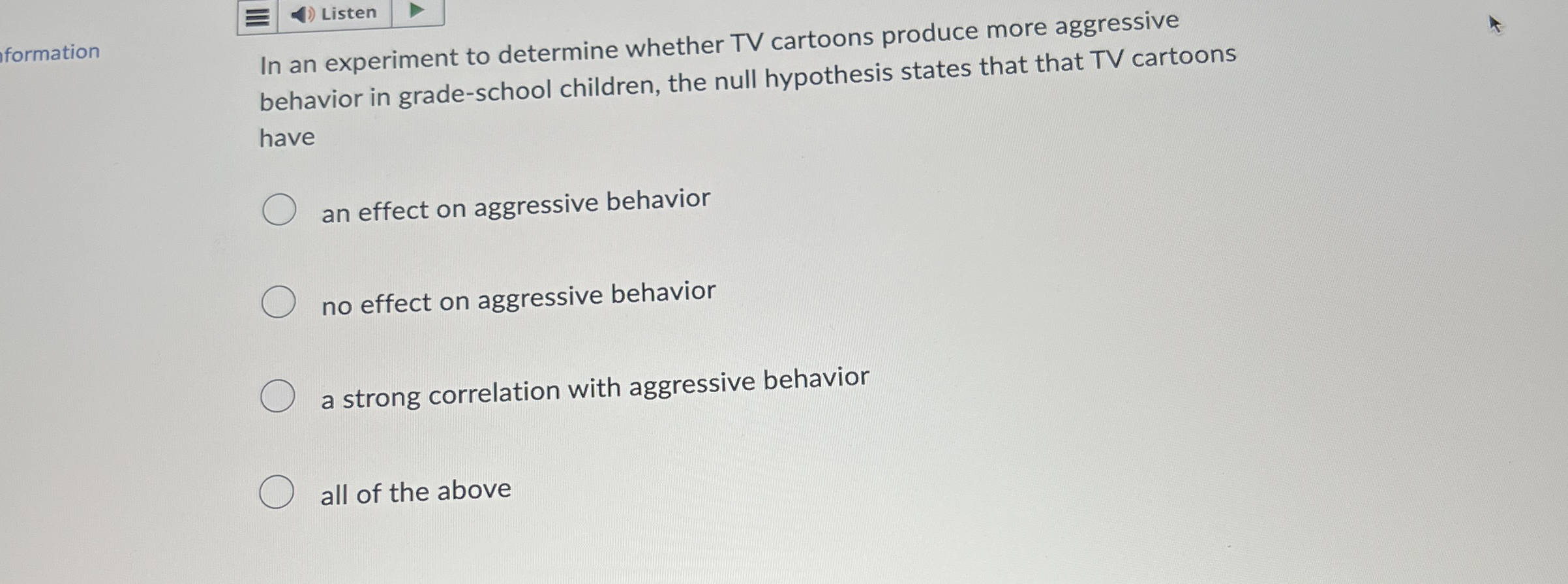 Solved formationIn an experiment to determine whether TV | Chegg.com