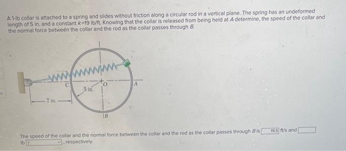 Solved A H. Hb collar is attached to a spring and slides | Chegg.com