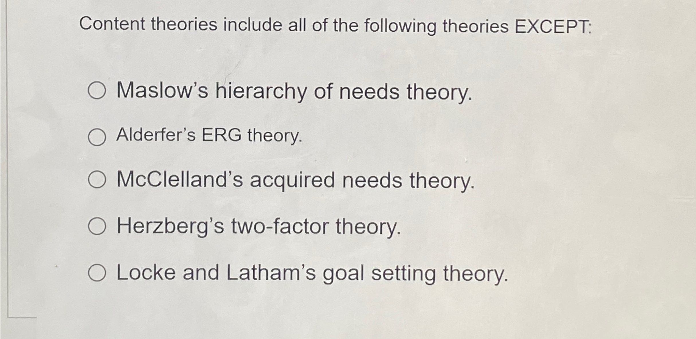 Solved Content theories include all of the following | Chegg.com
