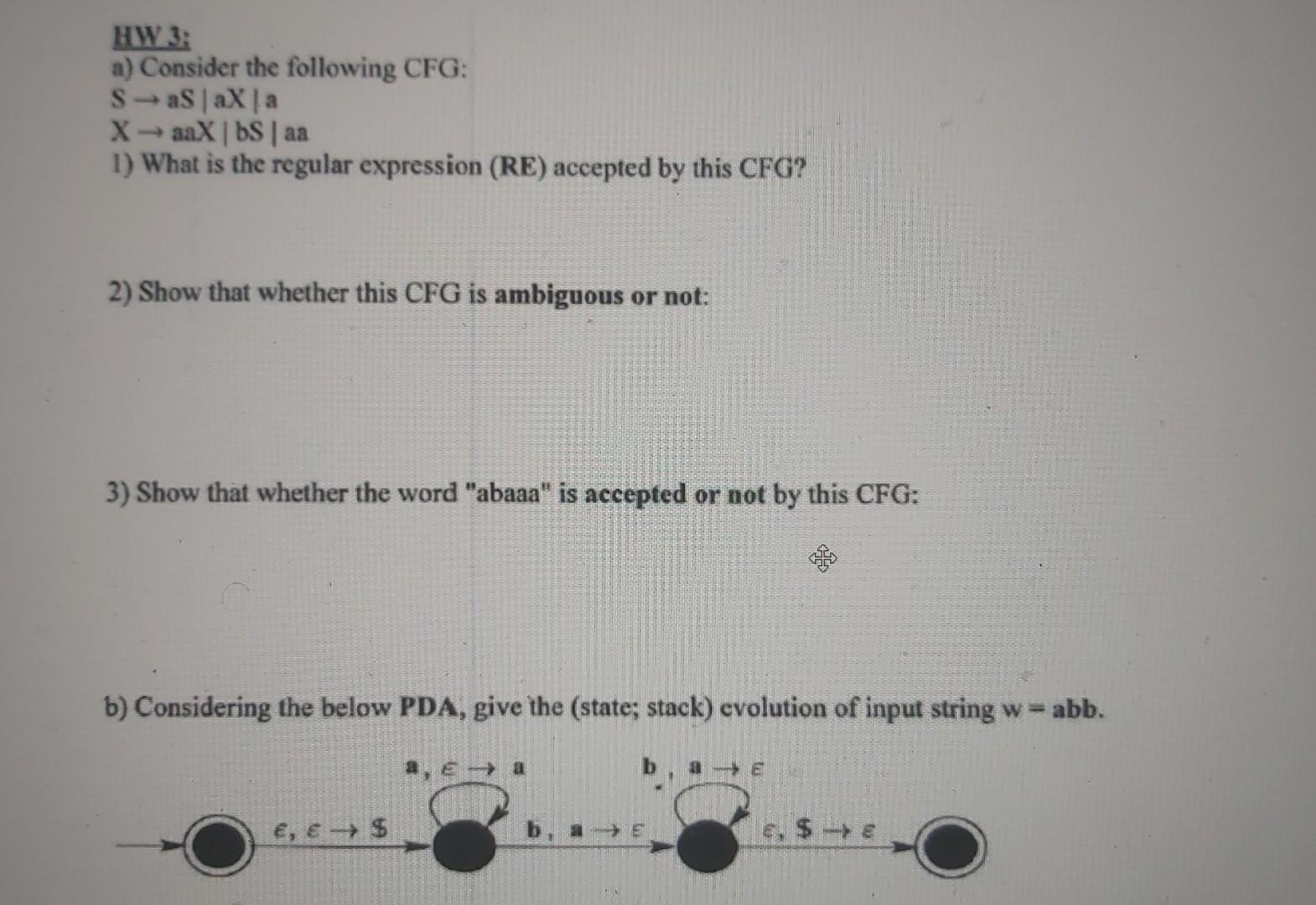 Solved HW \# 1: Consider the following DFA over Σ={a,b} : - | Chegg.com
