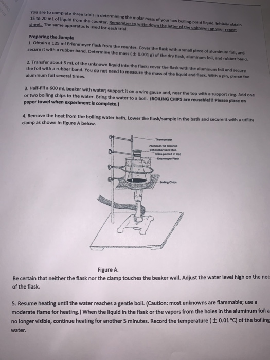 Experiment 16 Molar Mass of a Volatile Liquid | Chegg.com