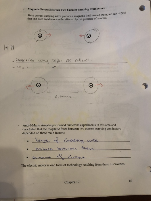 Solved Magnetic Forces Between Two Current-carrying | Chegg.com