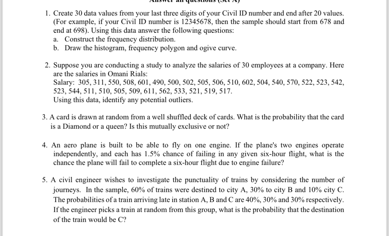 Solved Create 30 ﻿data values from your last three digits of | Chegg.com