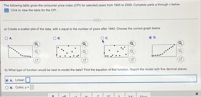 Solved The following table gives the consumer price index | Chegg.com