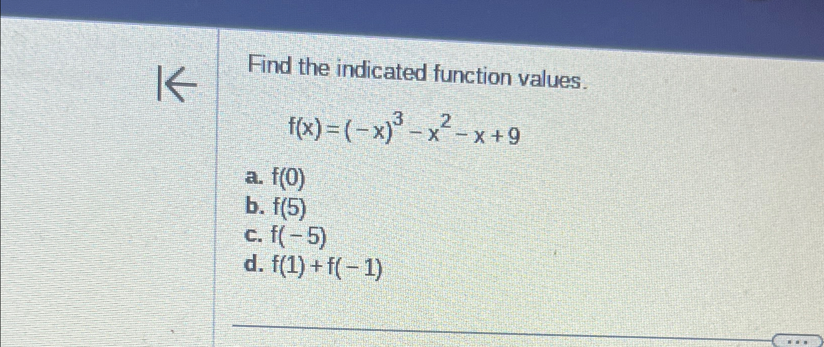 Solved Find the indicated function | Chegg.com