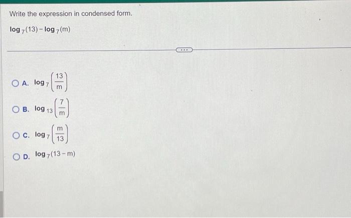 Solved Write the expression in condensed form. | Chegg.com