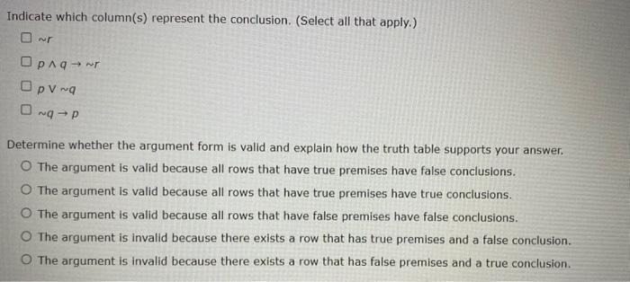 Solved Construct A Truth Table To Determine Whether The