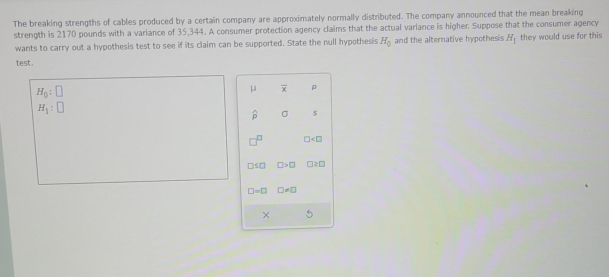 Solved The breaking strengths of cables produced by a | Chegg.com