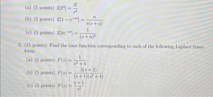 Solved 1. (10 points) Find the time domain function of the | Chegg.com