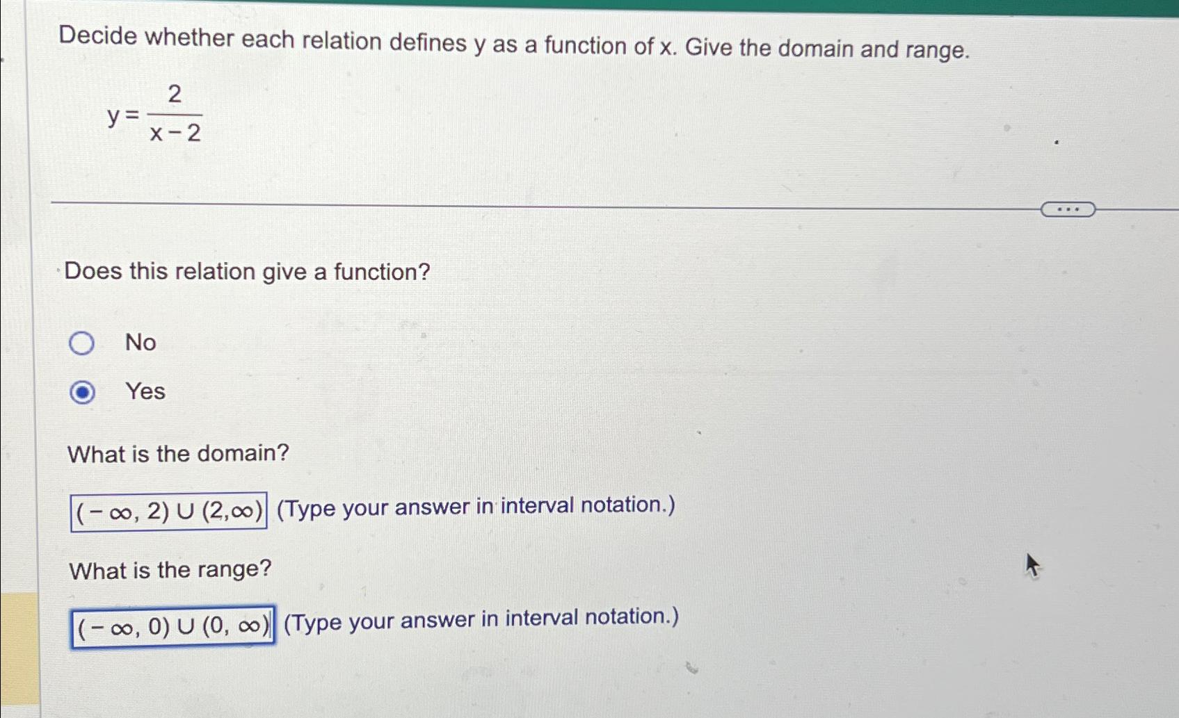Solved Decide whether each relation defines y as a function | Chegg.com